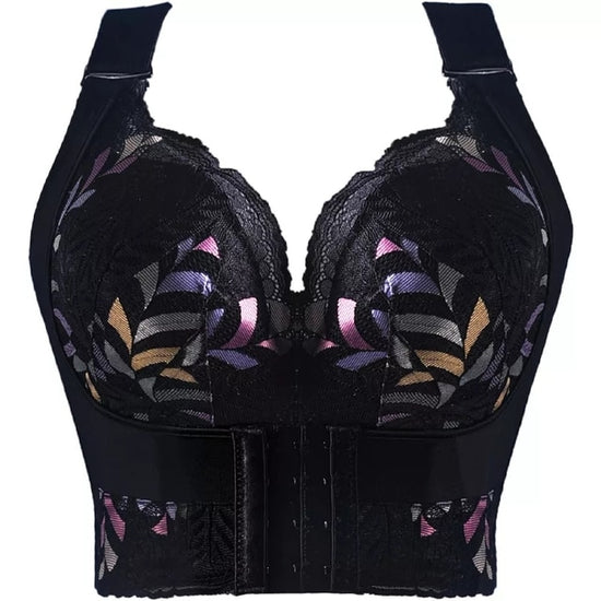 Leaf Embroidered Plus Size Padded Bras – Wire-Free Comfort & Everyday ...